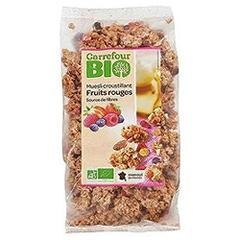 Carrefour Bio - MUESLI CROUSTILLANT AUX FRUITS ROUGES BIO 500G | Allergobox